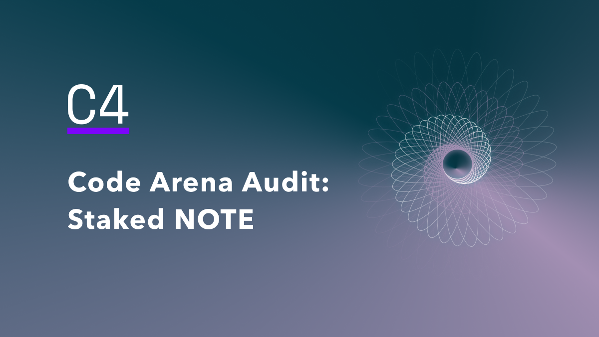 Notional Finance Note Token Staking Module Audit Announced